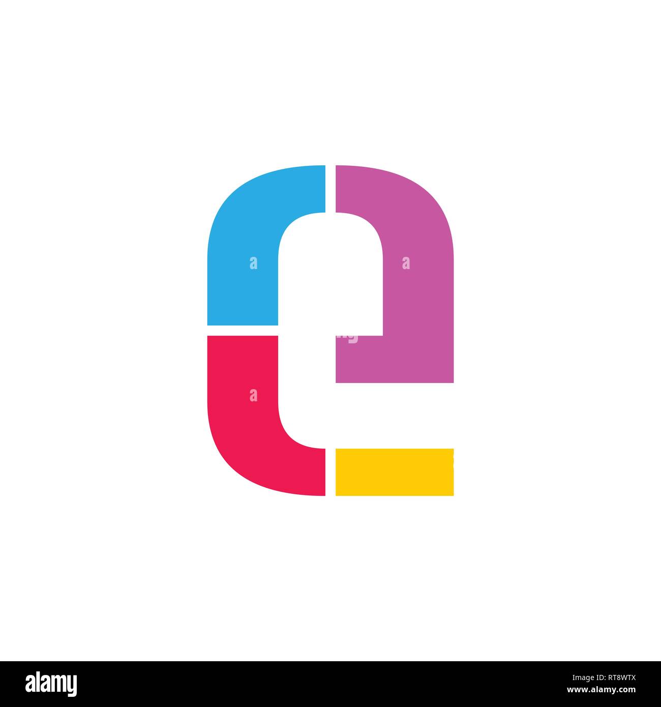 letters e simple colorful geometric logo Stock Vector Image & Art - Alamy