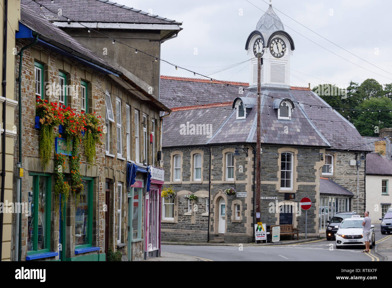 Town Hall Clock Tower Newcastle Emlyn Carmarthenshire Wales Stock Photo ...