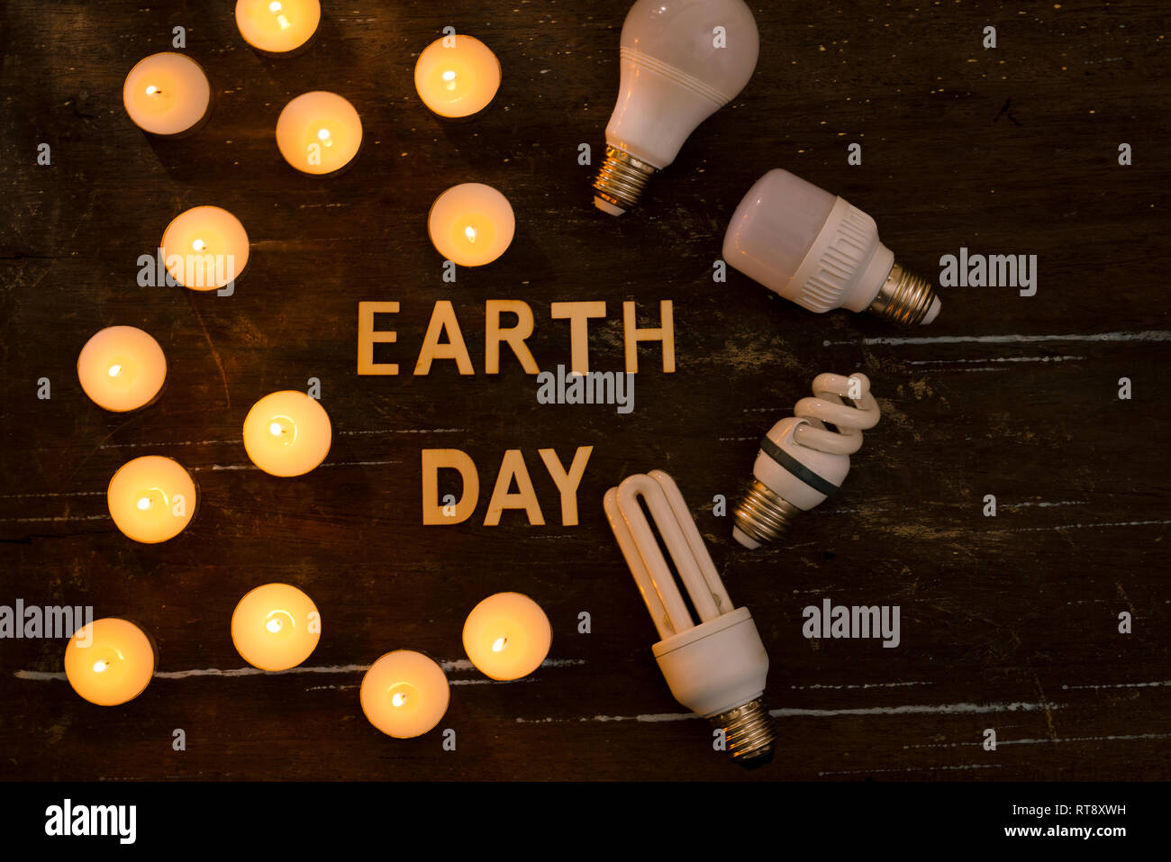 Energy saving. Concept by the hour of the earth, an hour without light ...