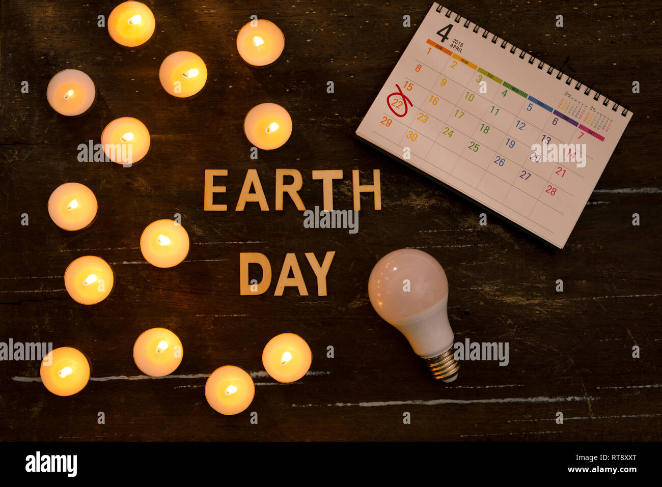 Energy saving. Concept by the hour of the earth, an hour without light ...