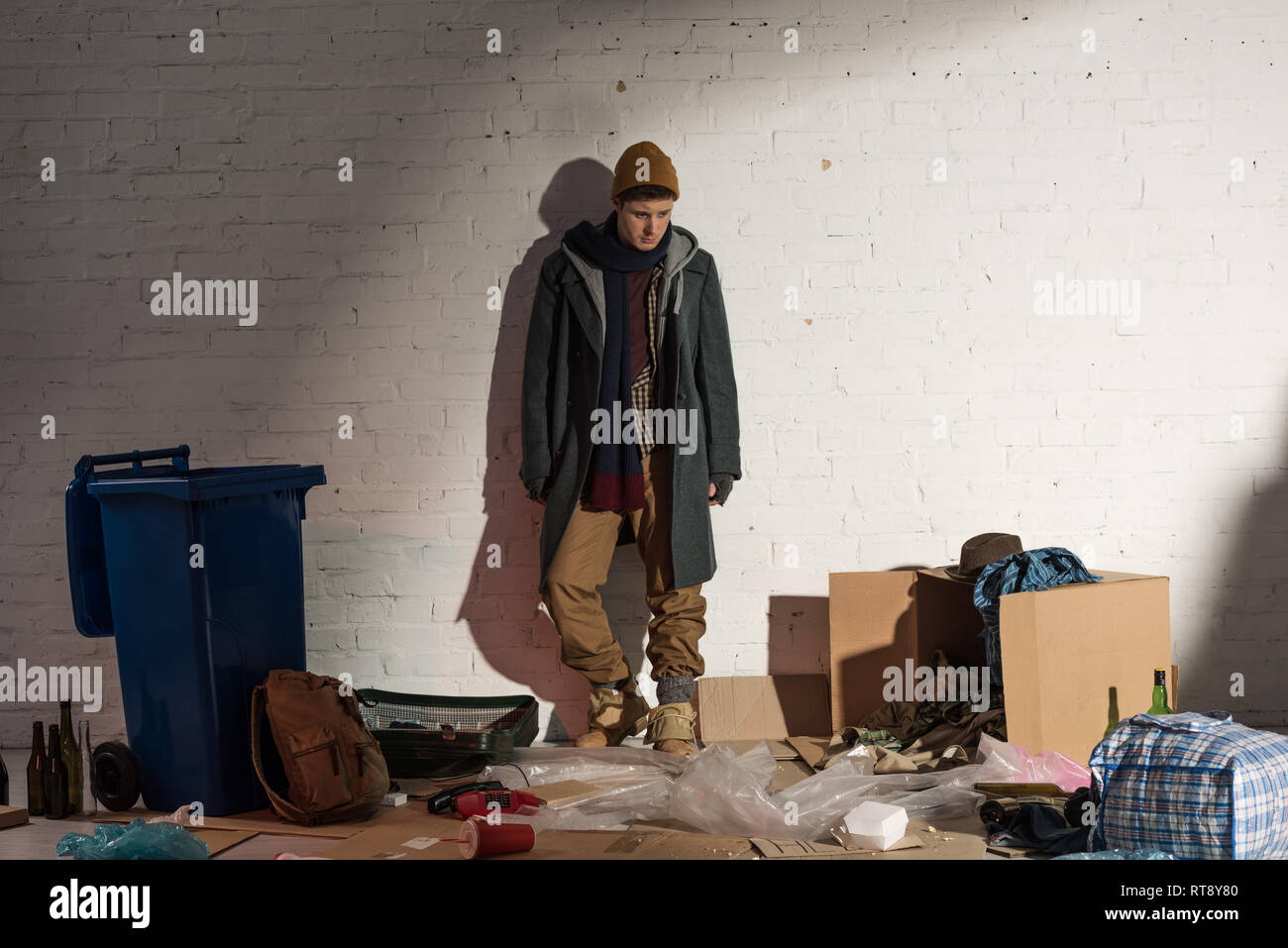 Homeless person standing hi-res stock photography and images - Alamy