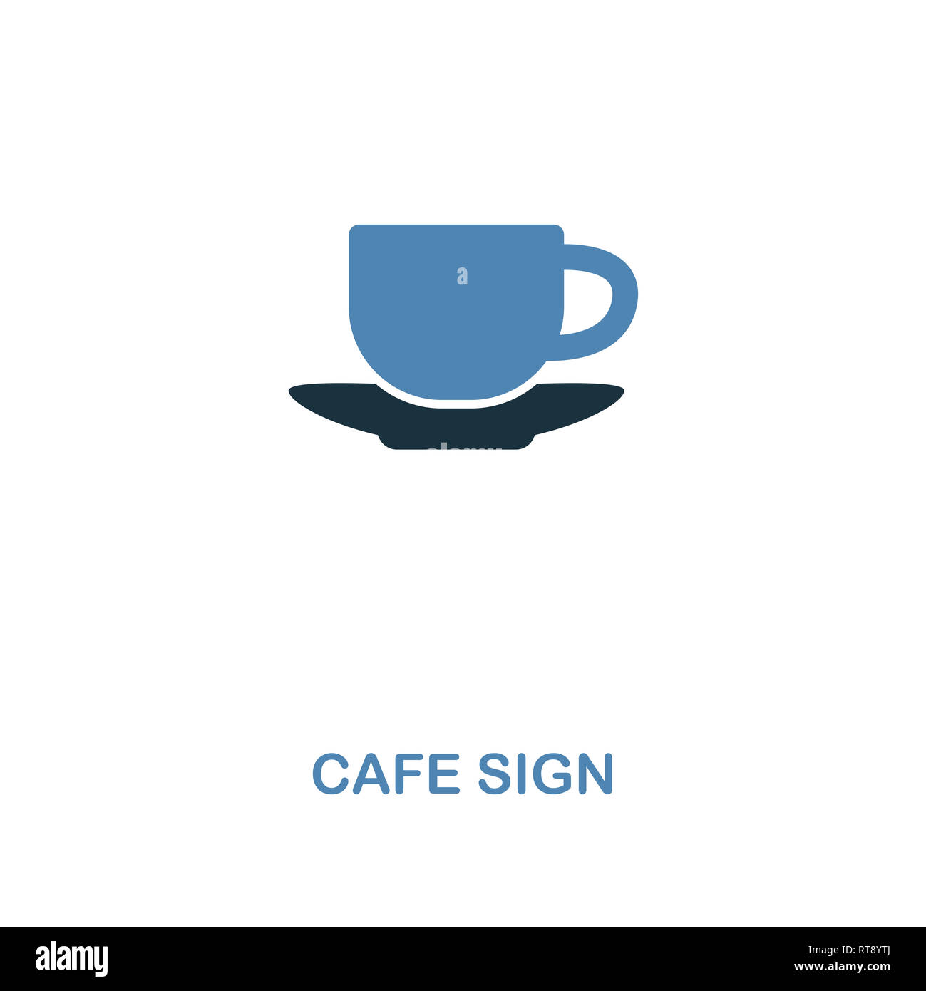 Cafe Sign icon. Monochrome style design from shopping center sign ...