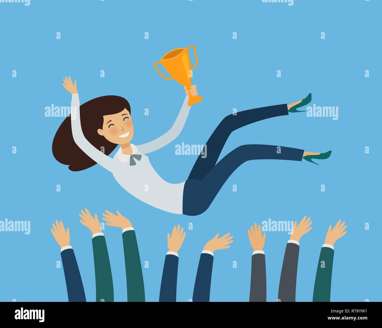 Business success. Awarding ceremony, rewarding concept. Vector ...