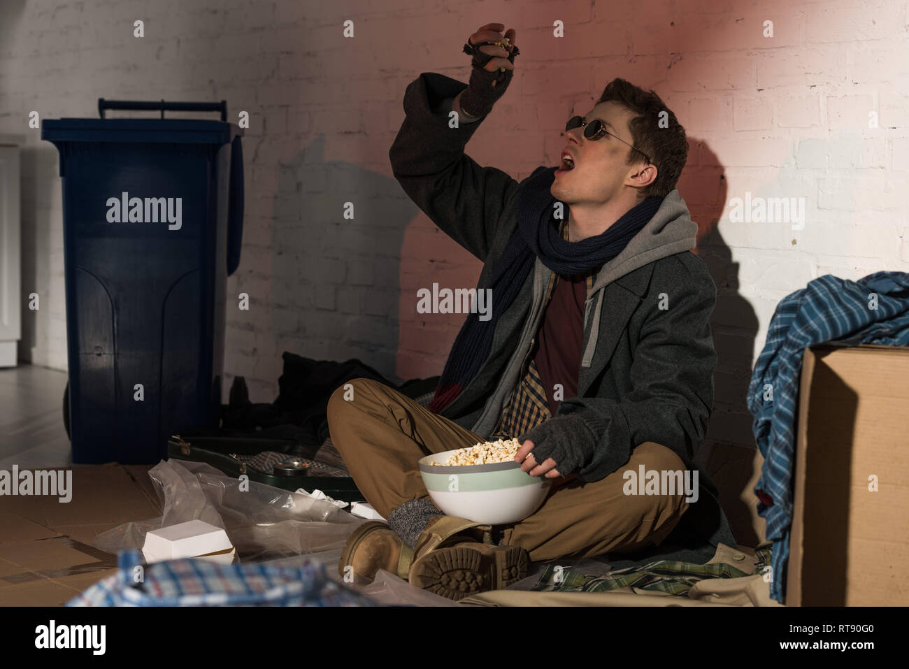Homeless Man Eating High Resolution Stock Photography and Images - Alamy