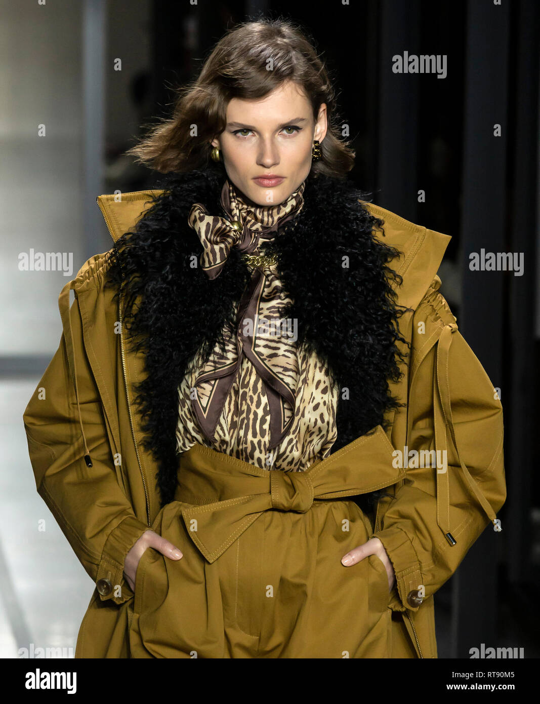 New York, New York - February 11, 2019: Giedre Dukauskaite walks the ...