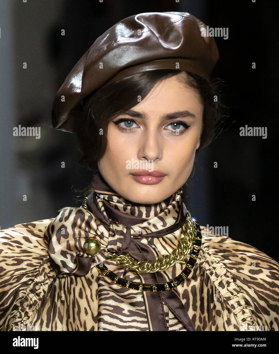 New York, New York - February 11, 2019: Taylor Hill walks the runway at ...