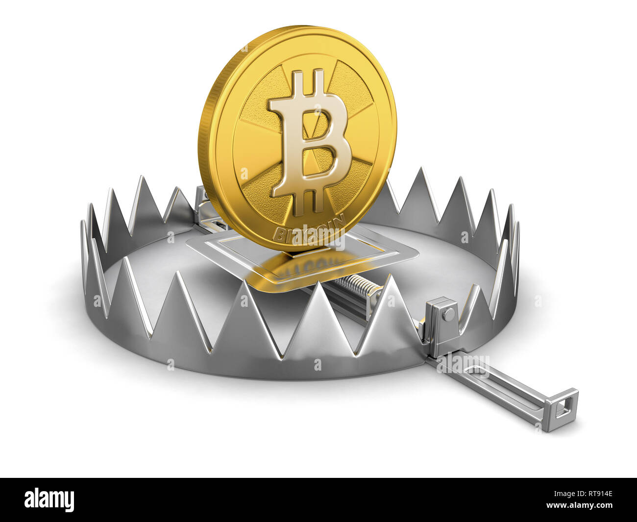 Trap and Bitcoin. Image with clipping path Stock Photo - Alamy