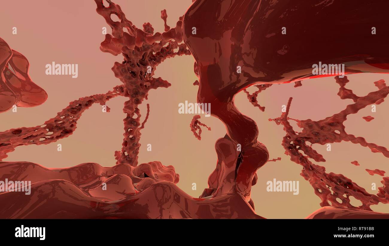 Abstract alien life form. Sci-fi Branches of space invader dna growing ...