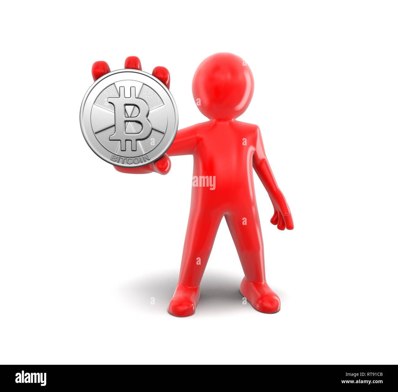 Man and Bitcoin. Image with clipping path Stock Photo - Alamy