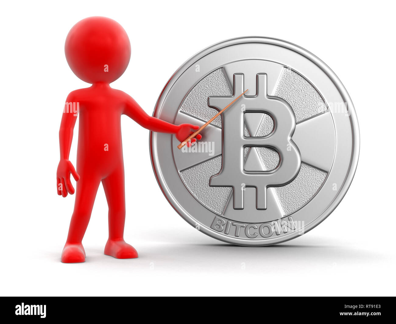 Man and Bitcoin. Image with clipping path Stock Photo - Alamy