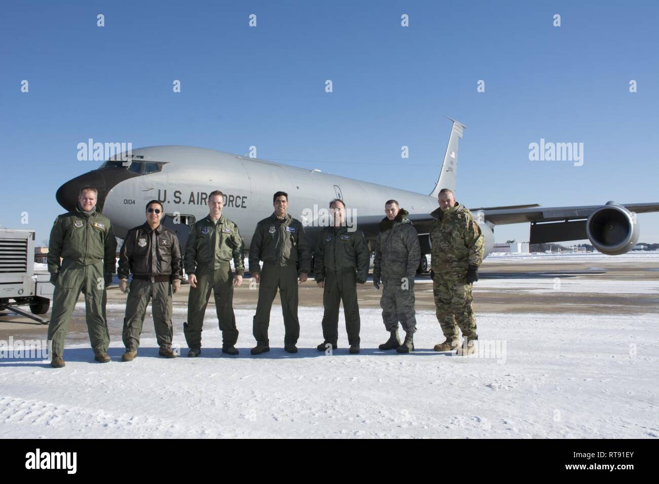 The Flight Crew of a KC-135R Stratotanker, tail number 58-0104, from ...