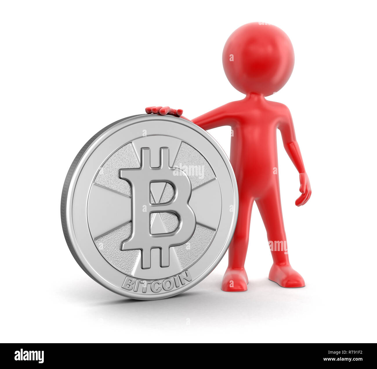 Man and Bitcoin. Image with clipping path Stock Photo - Alamy