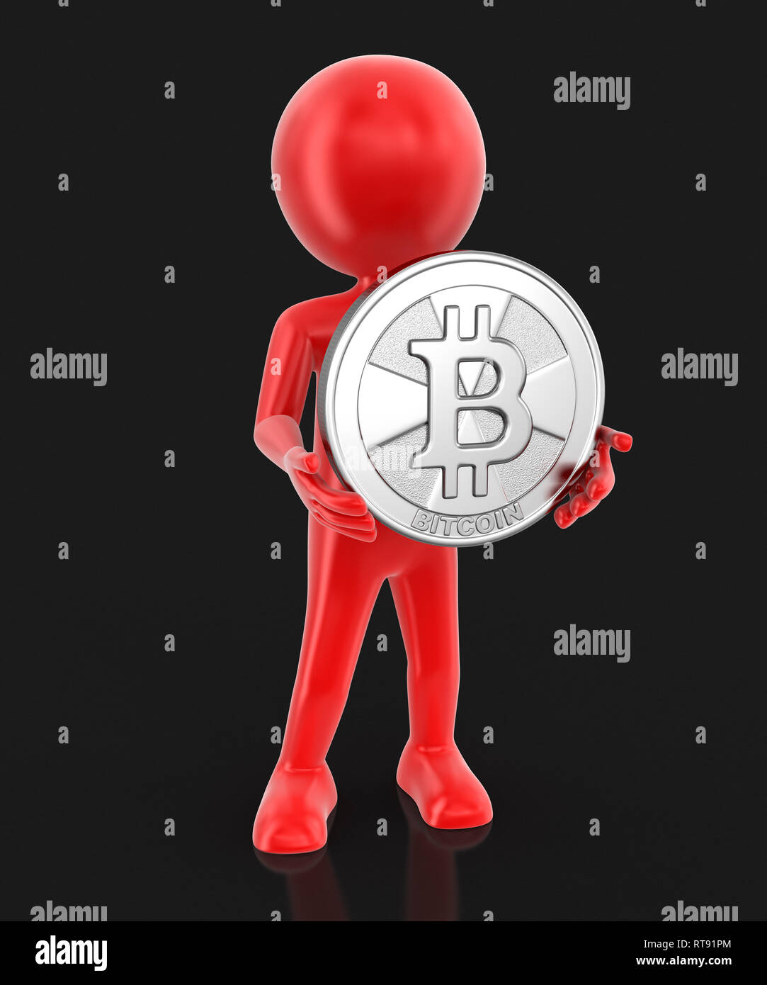 Man and Bitcoin. Image with clipping path Stock Photo - Alamy