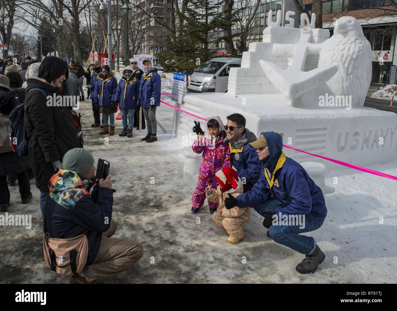 SAPPORO, Japan (Feb. 5, 2019) Sailors from the Navy Misawa Snow Team ...