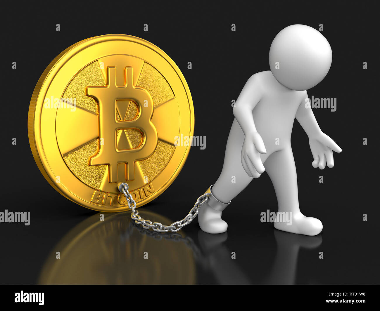 Man and Bitcoin. Image with clipping path Stock Photo - Alamy