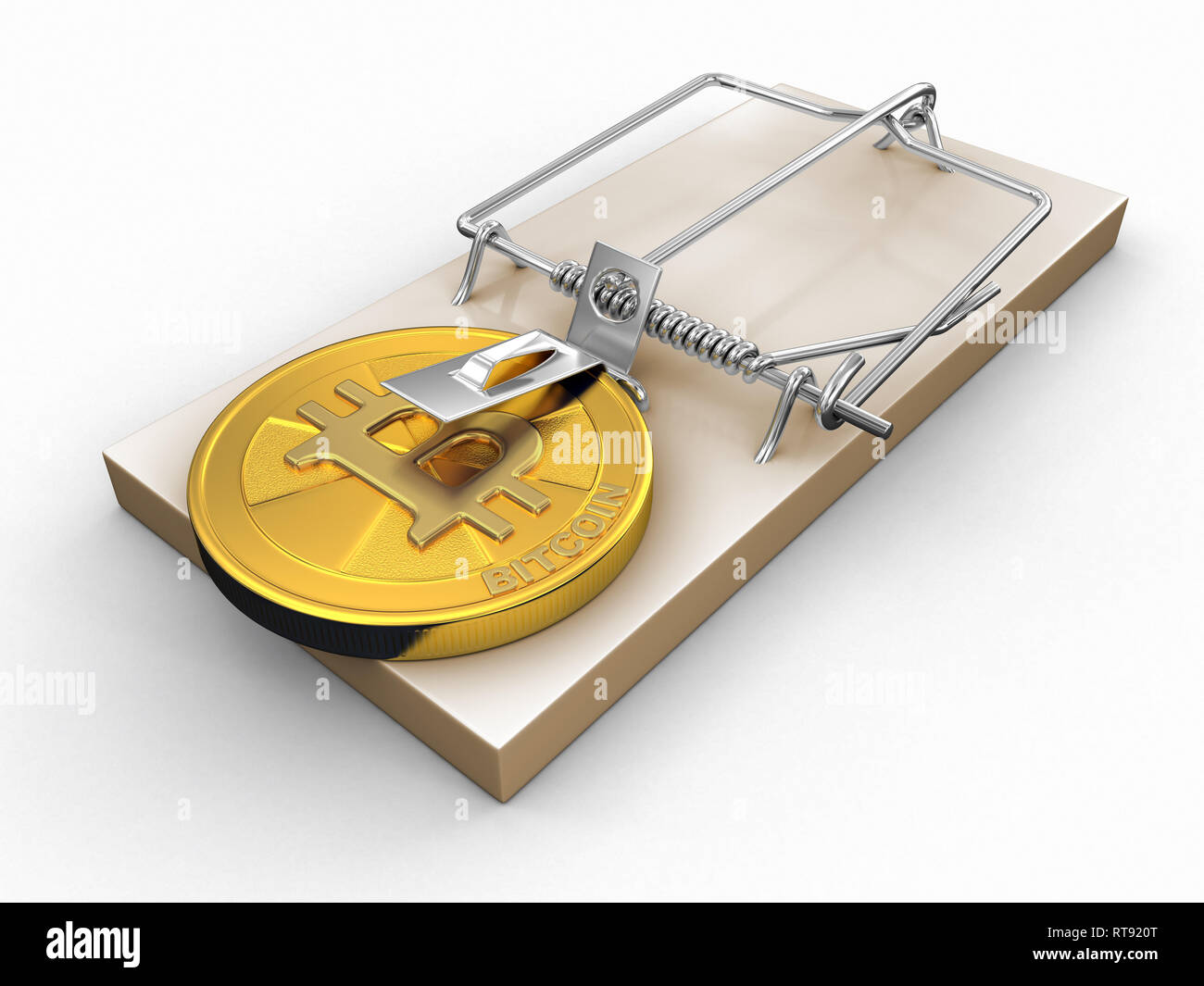 Mousetrap and Bitcoin. Image with clipping path Stock Photo - Alamy