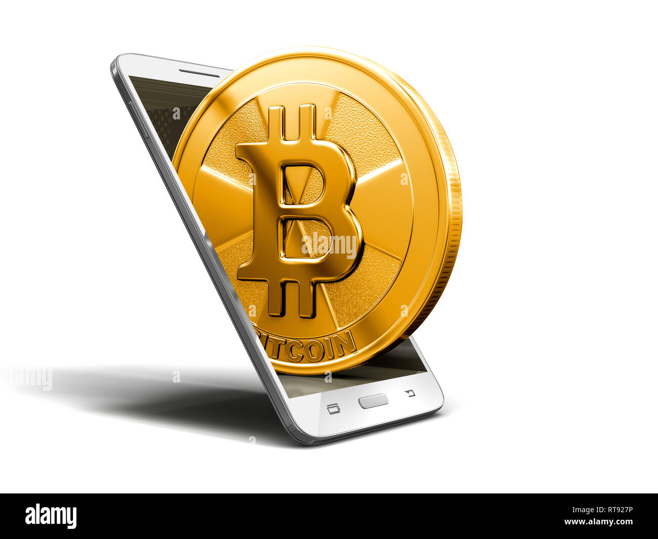 SmartPhone and Bitcoin. Image with clipping path Stock Photo - Alamy