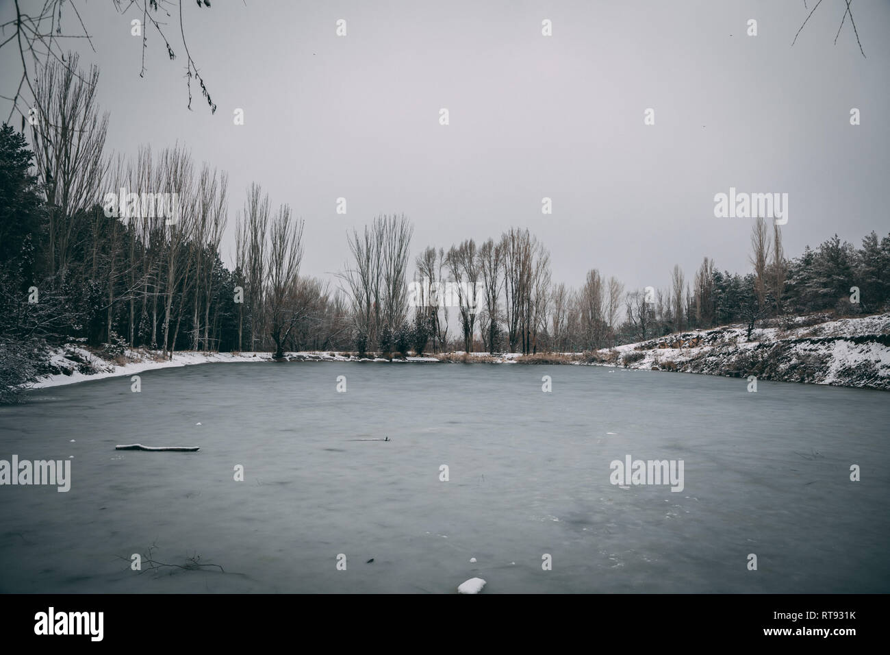 A frozen lake Stock Photo - Alamy