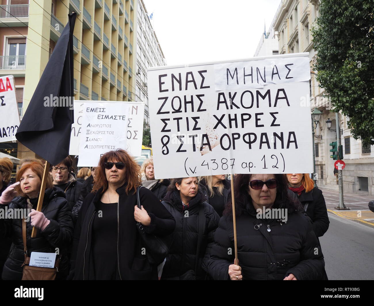Athens, Greece. 27th Feb, 2019. Greek widows demonstrate in Athens ...