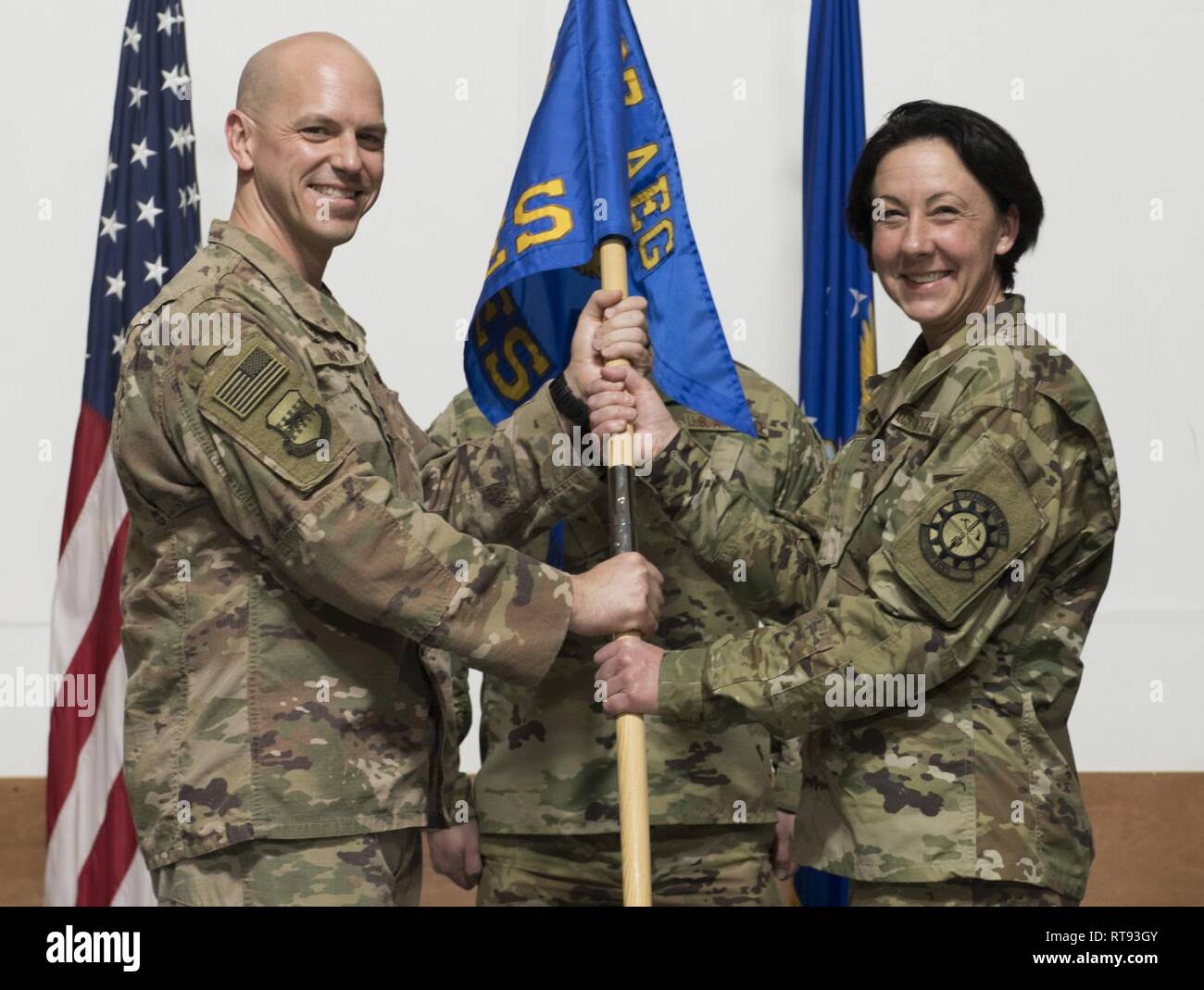 Maj. Mathea Meurer (right) assumes command of the 407th Expeditionary ...