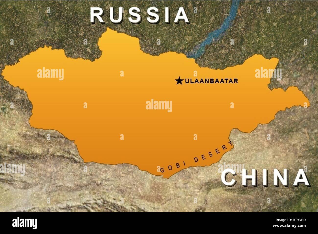 A map of Mongolia. graphic Stock Photo - Alamy