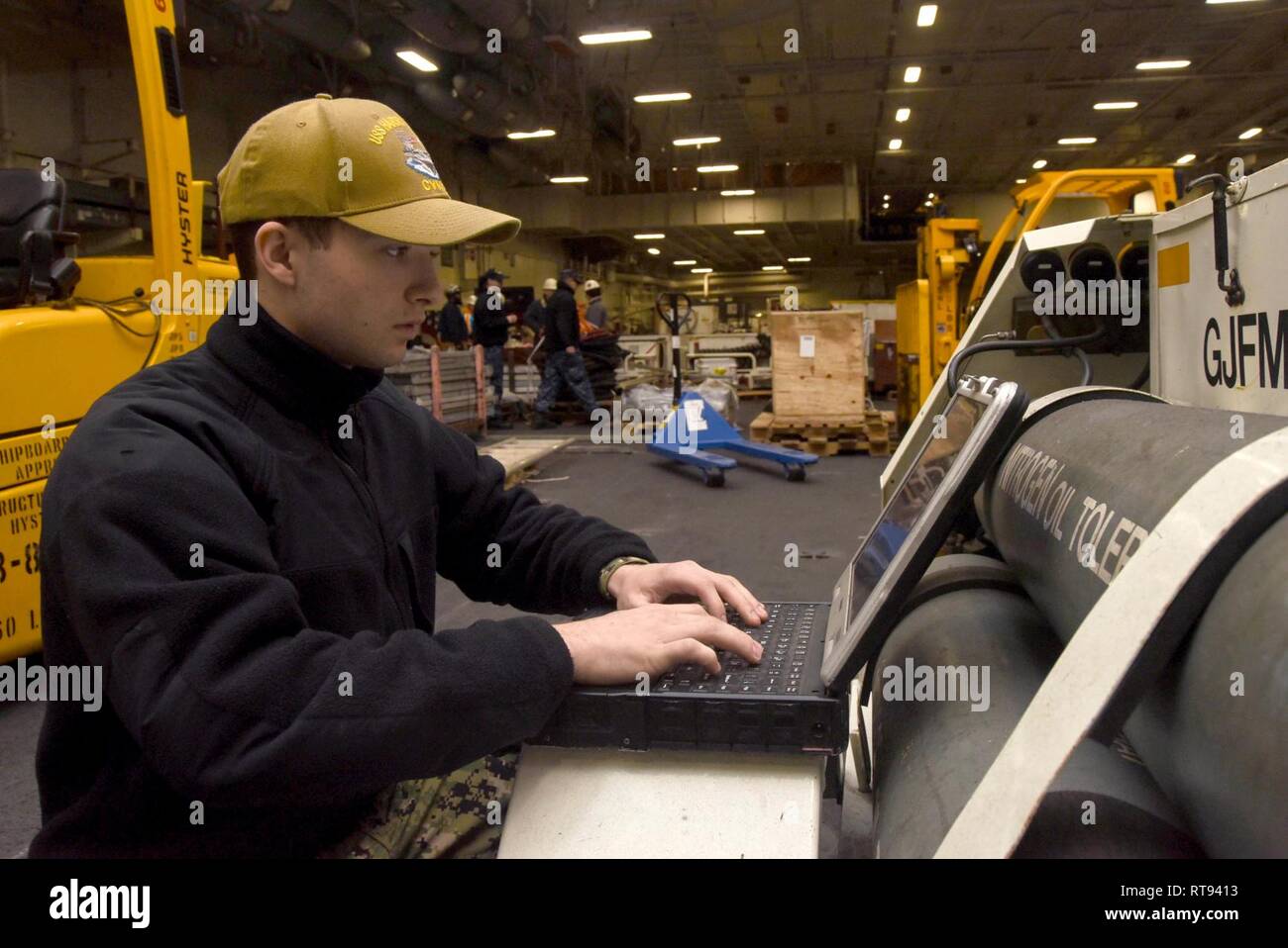 NORFOLK(Jan. 25, 2019) Airman Apprentice Tyler Tafoya performs ...