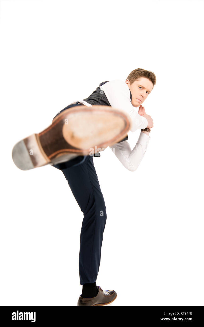 Businessman foot kicking hi-res stock photography and images - Alamy