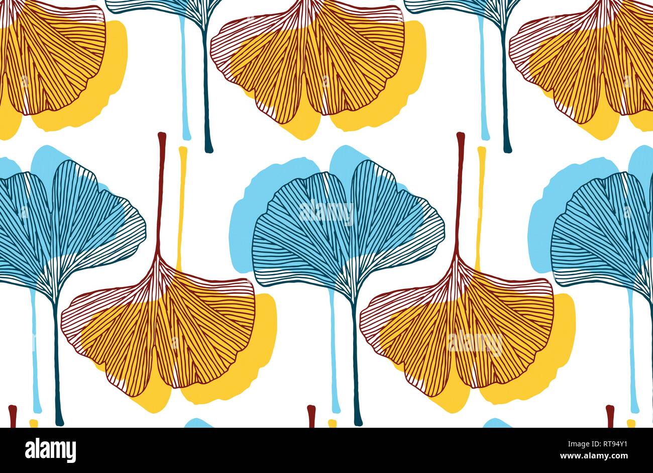 Vibrant yellow ginkgo tree Stock Vector Images - Alamy