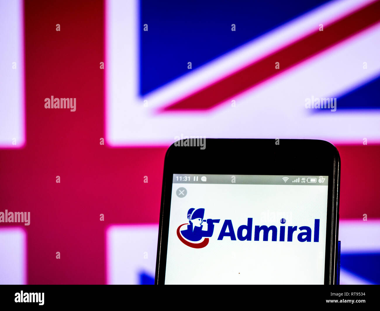 Admiral Group plc logo seen displayed on smart phone Stock Photo - Alamy