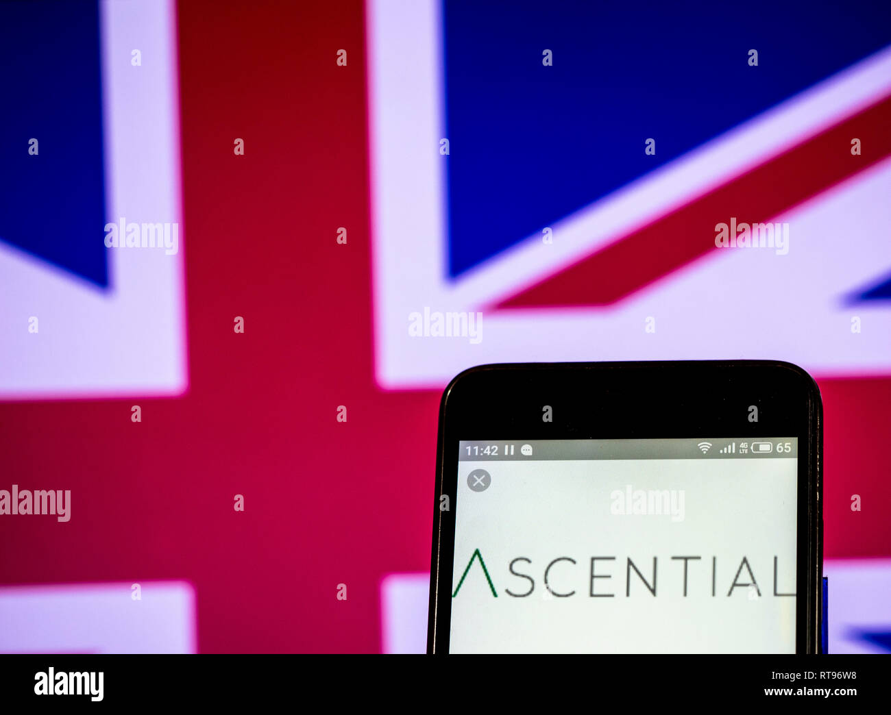 Ascential plc, formerly EMAP logo seen displayed on smart phone Stock ...