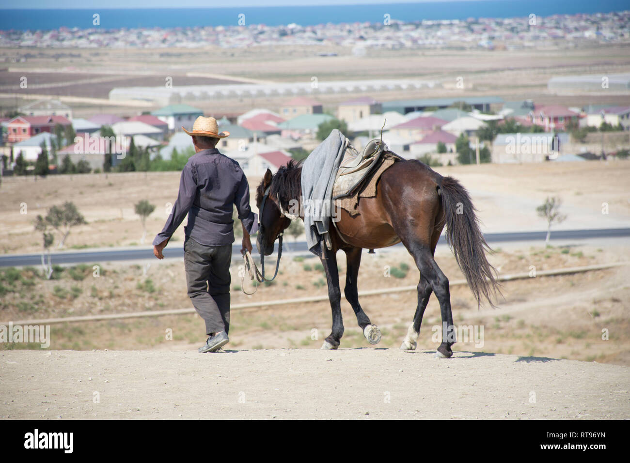 Cowboy outside Baku Stock Photo - Alamy