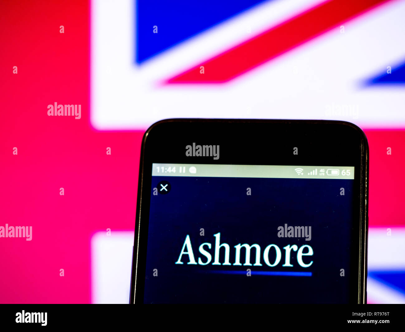 Ashmore Group plc logo seen displayed on smart phone Stock Photo - Alamy