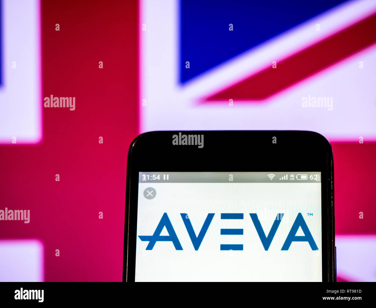 AVEVA Software company logo seen displayed on smart phone Stock Photo ...
