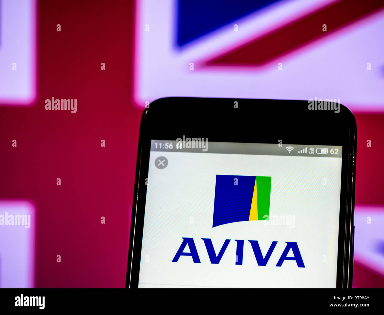 Aviva plc logo seen displayed on smart phone Stock Photo - Alamy