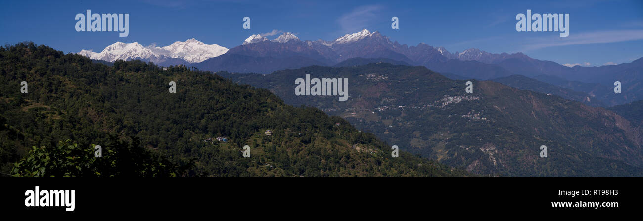 Scenic view of mountain range, Sikkim, India Stock Photo - Alamy