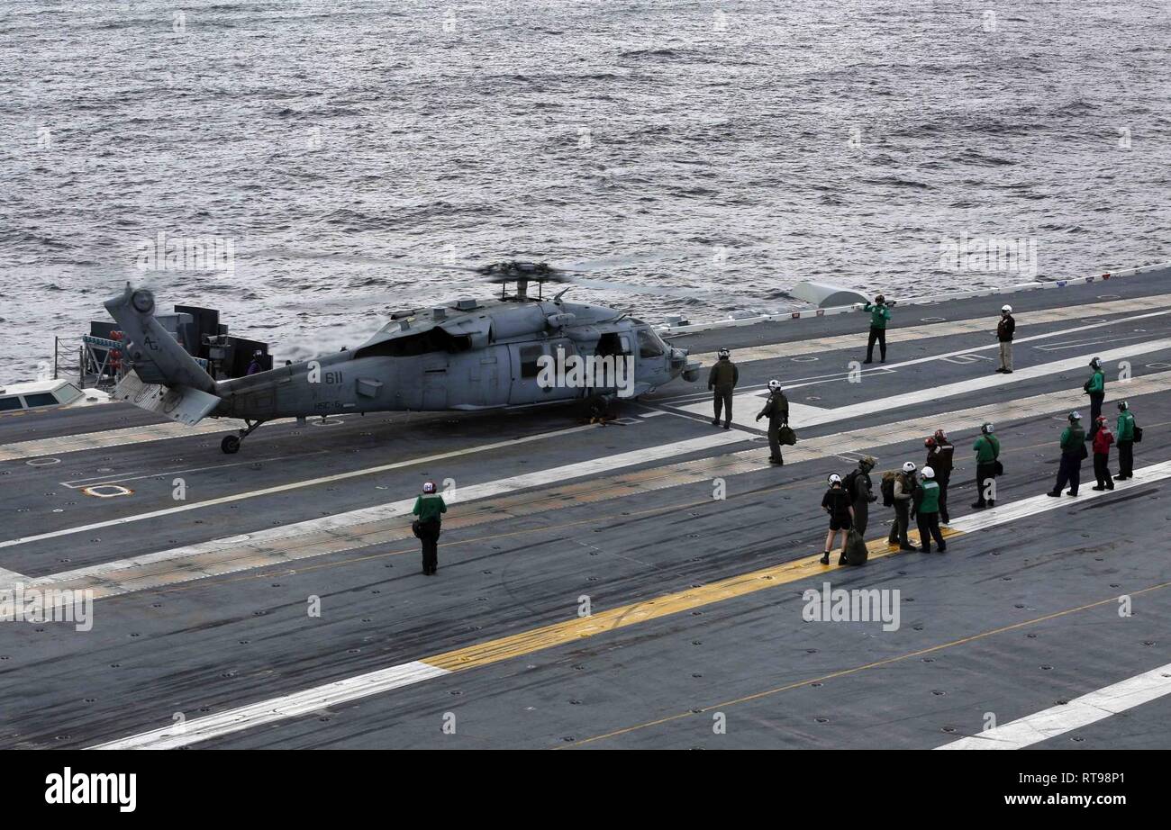 ATLANTIC OCEAN (Jan. 29, 2019) An MH-60S Sea Hawk helicopter from the ...
