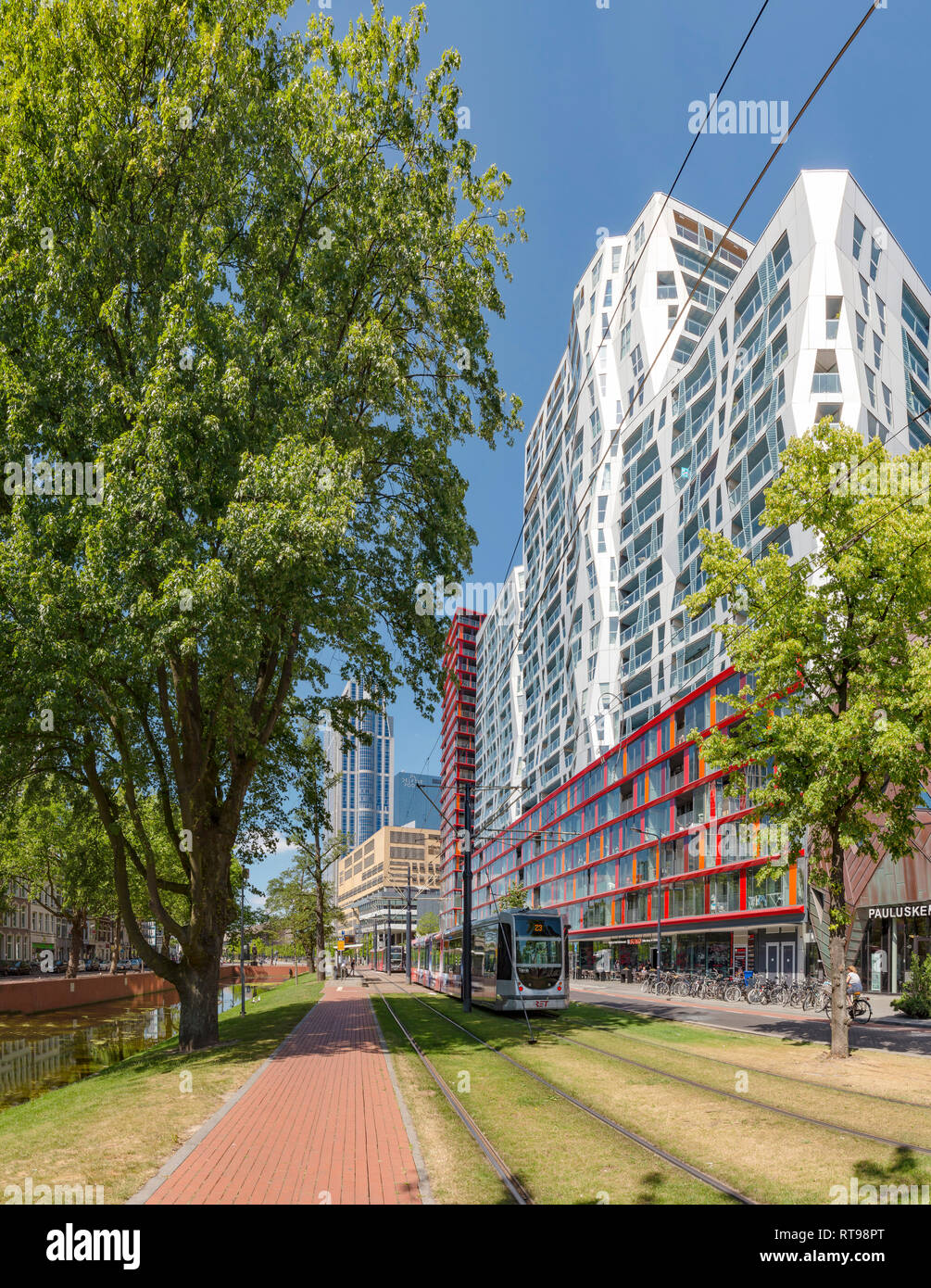 Modern architecture, tram Stock Photo - Alamy