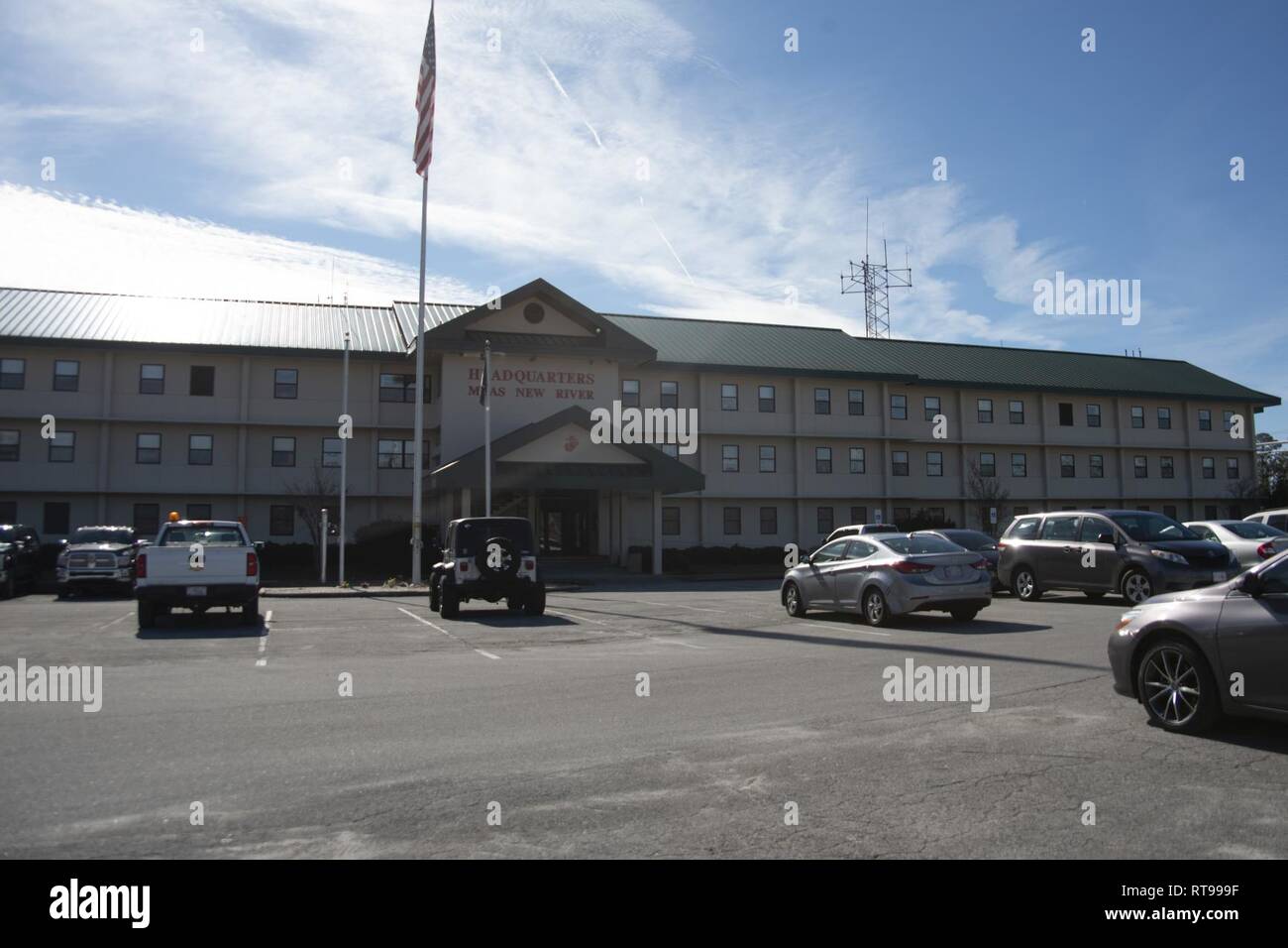 A view of the exterior of building AS211 at Marine Corps Air Station ...