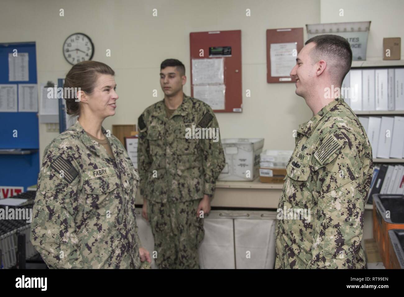 OKINAWA, Japan (Jan. 30, 2019) Rear Adm. Kristen Fabry (left), director ...