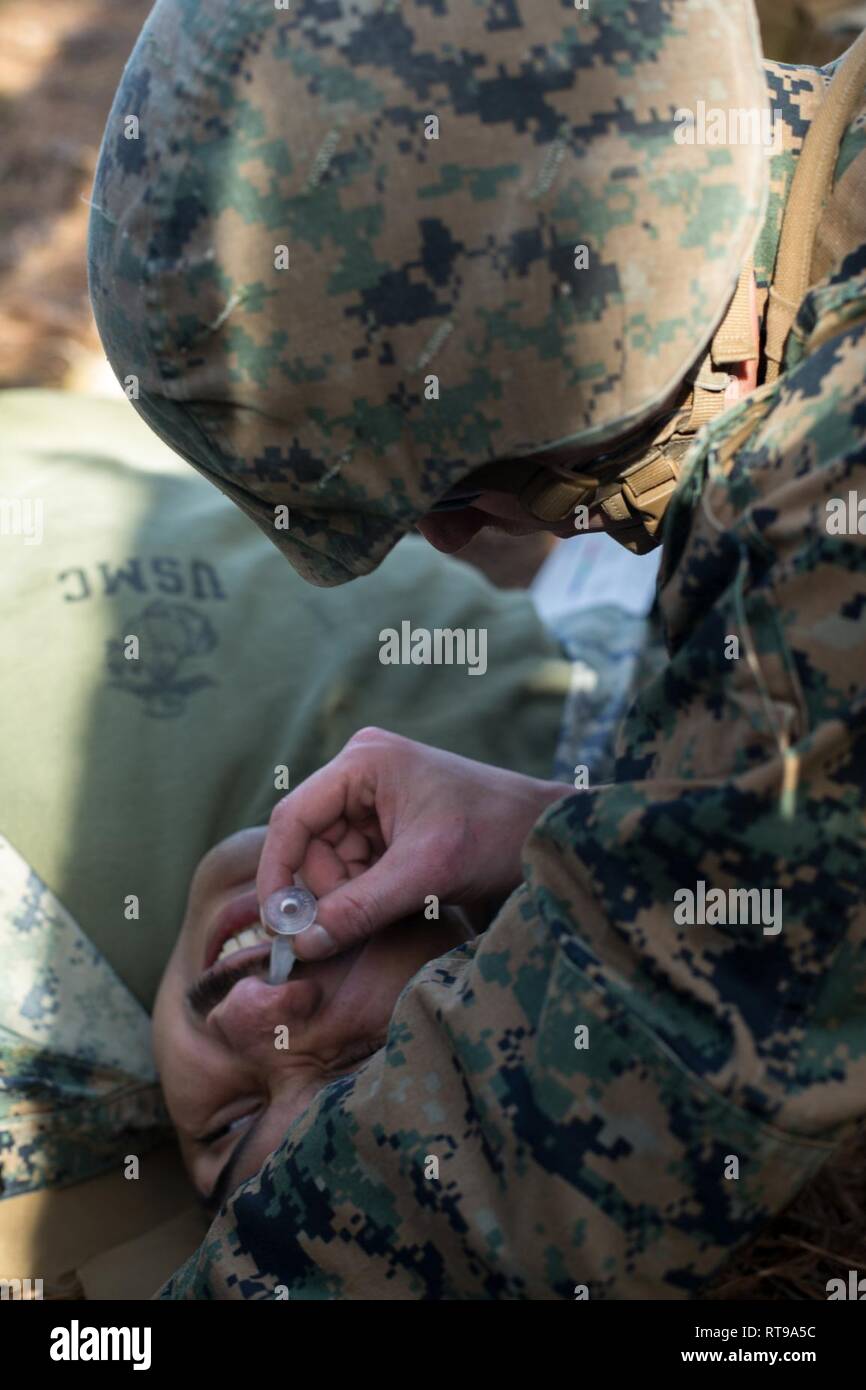 U.S. Navy Hospital Corpsman 3rd Class Brenton West with 8th Engineer ...
