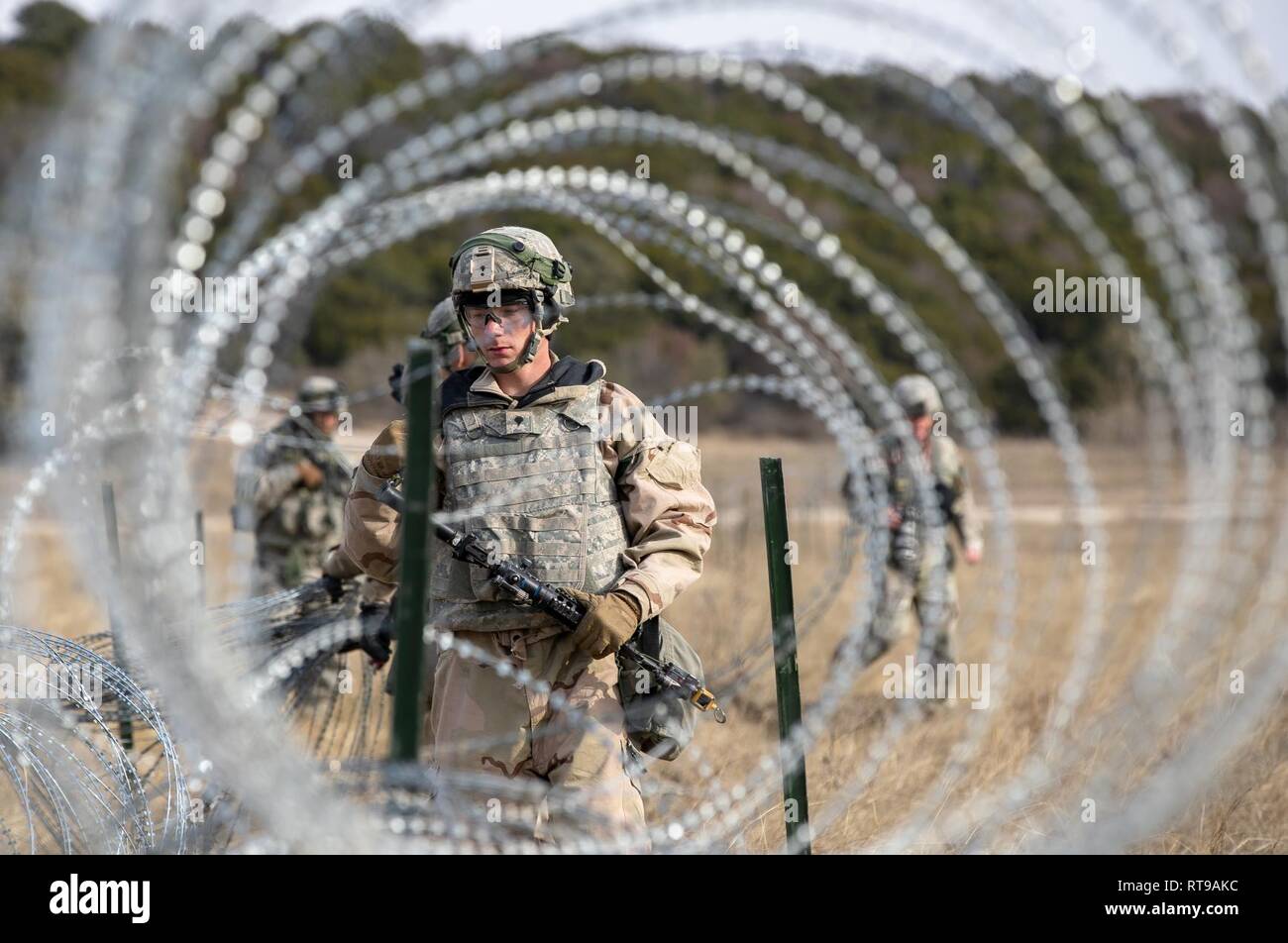 A combat engineer from the 8th Engineer Battalion, 2nd Armored Brigade ...