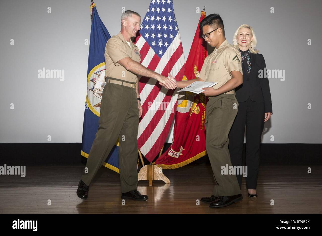The commanding officer of headquarters and service company hi-res stock ...
