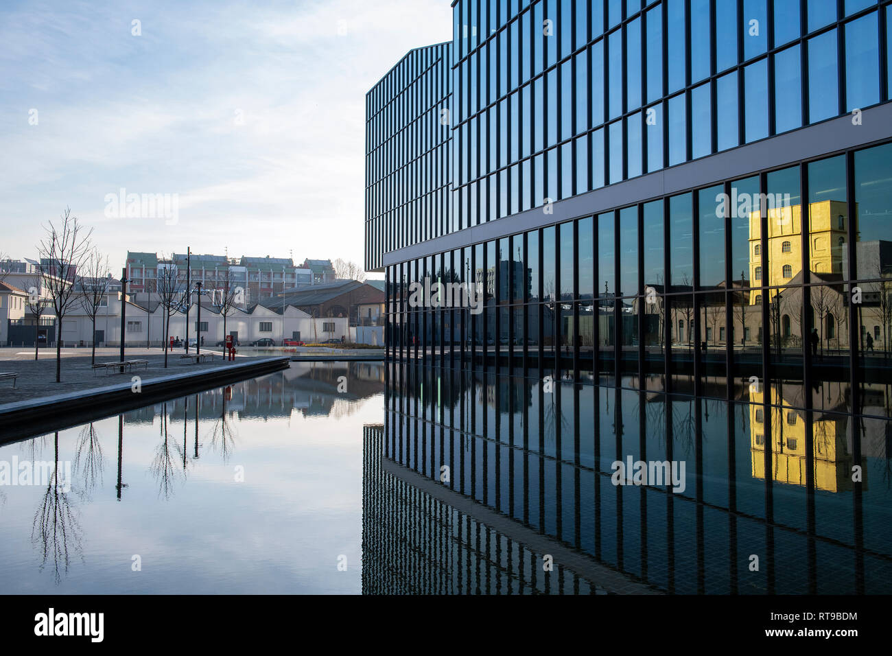 Piazza Antonio Olivetti, in the new Symbiosis district, Milan, Italy ...