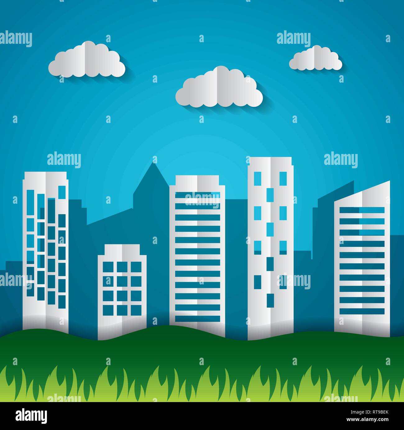 paper origami cityscape Stock Vector Image & Art - Alamy