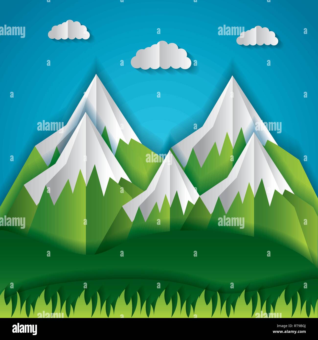 paper origami landscape Stock Vector Image & Art - Alamy