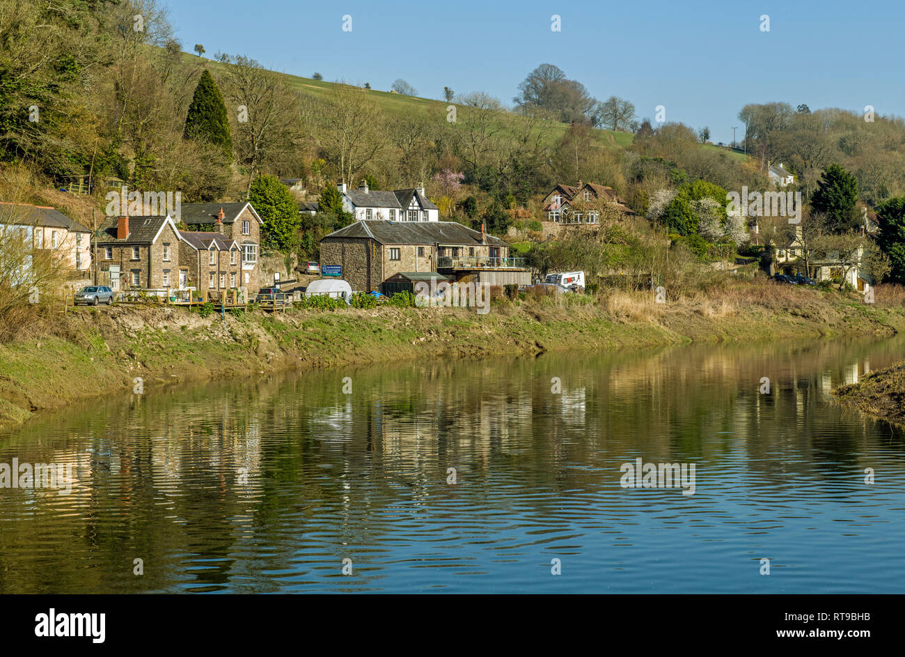 The River Wye Sweeping Past Tintern in the Wye Valley Monmouthshire. At ...