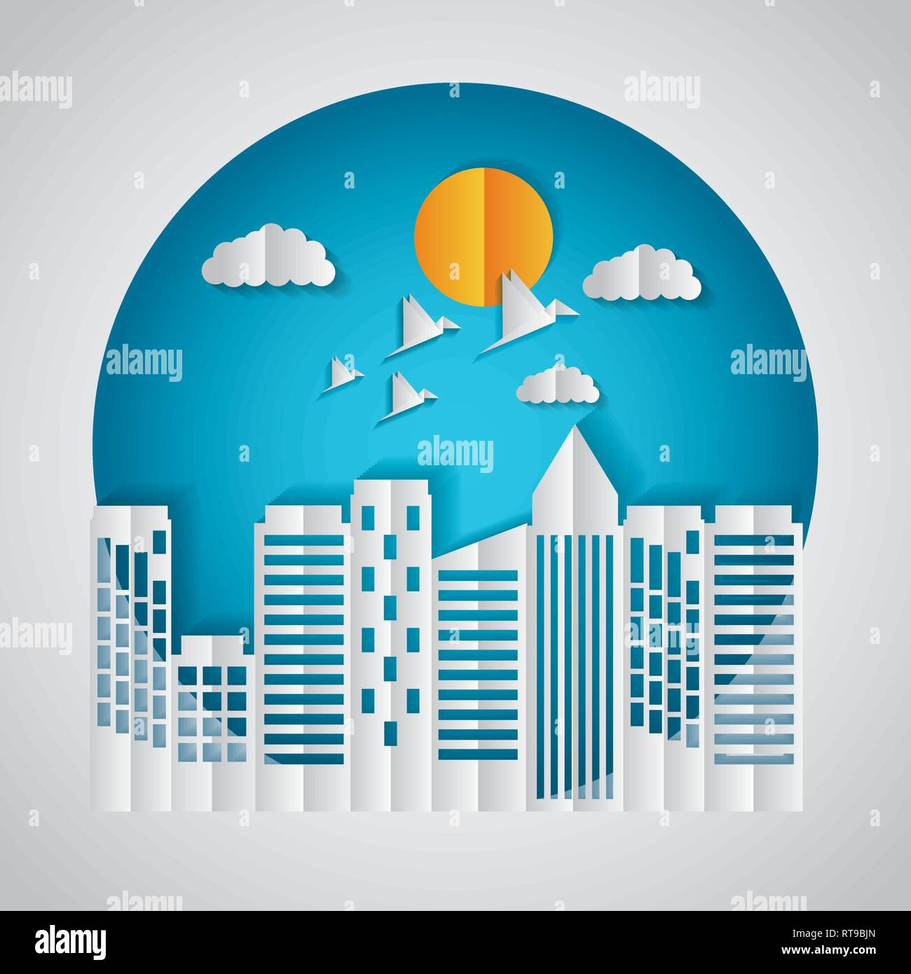 paper origami cityscape Stock Vector Image & Art - Alamy