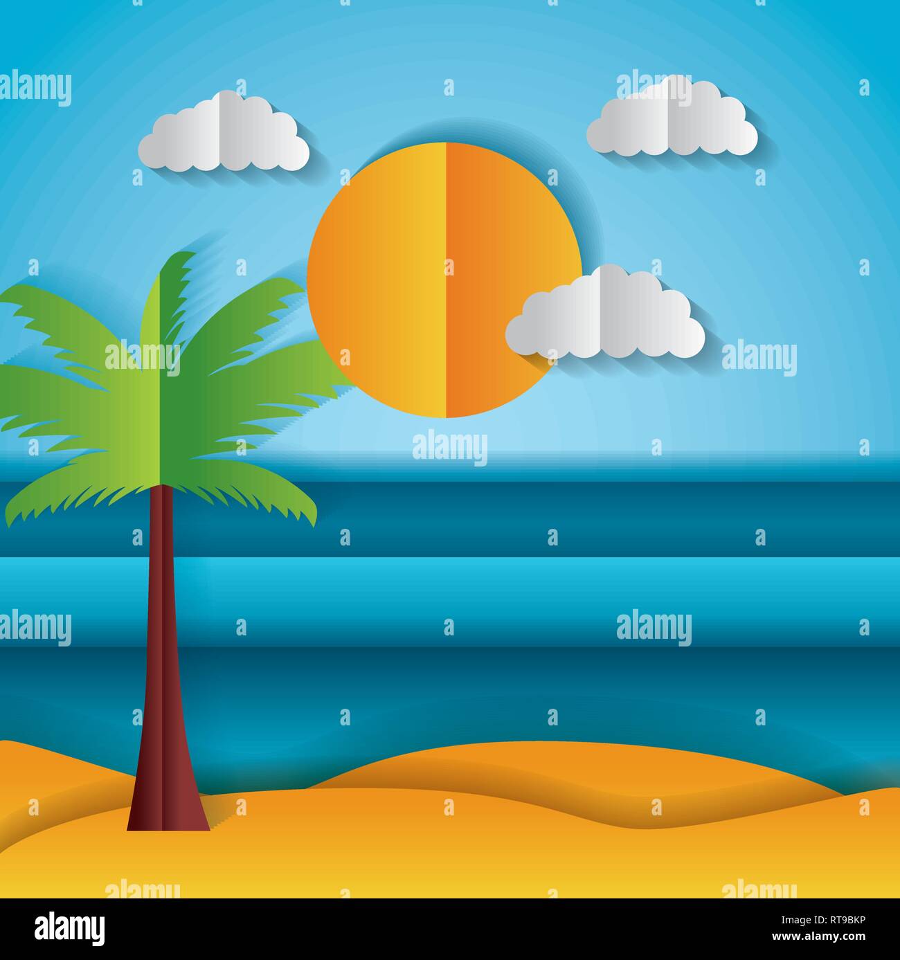paper origami landscape Stock Vector Image & Art - Alamy