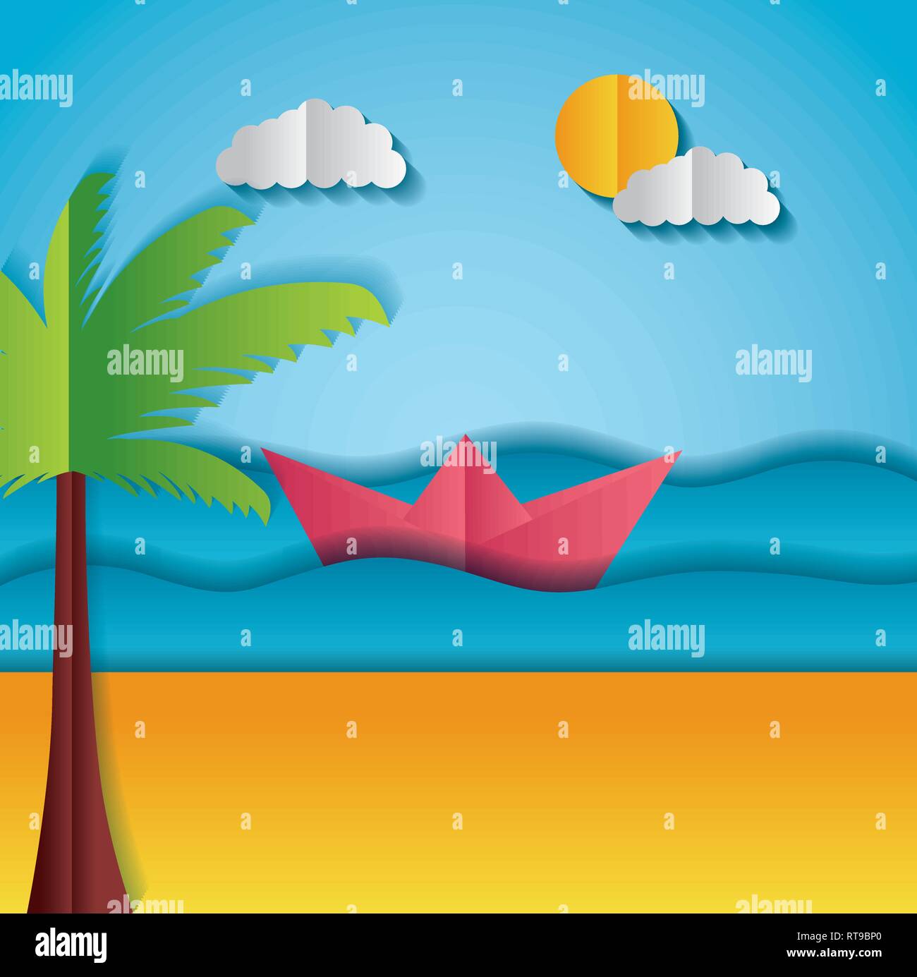 paper origami landscape Stock Vector Image & Art - Alamy
