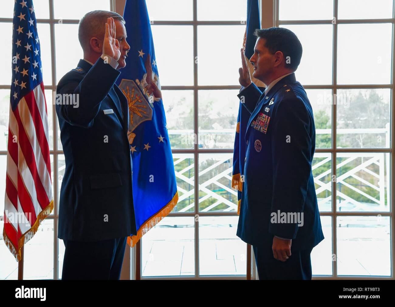U.S. Air Force Maj. Gen. James A. Jacobson, left, Air Force District of ...